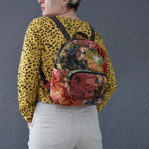 Upcycled Backpack, Medium Fabric Backpack, Ethically Made Shoulder Bag ...