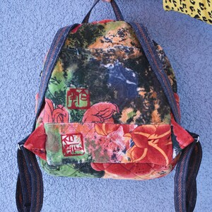 Upcycled Backpack, Medium Fabric Backpack, Ethically Made Shoulder Bag ...