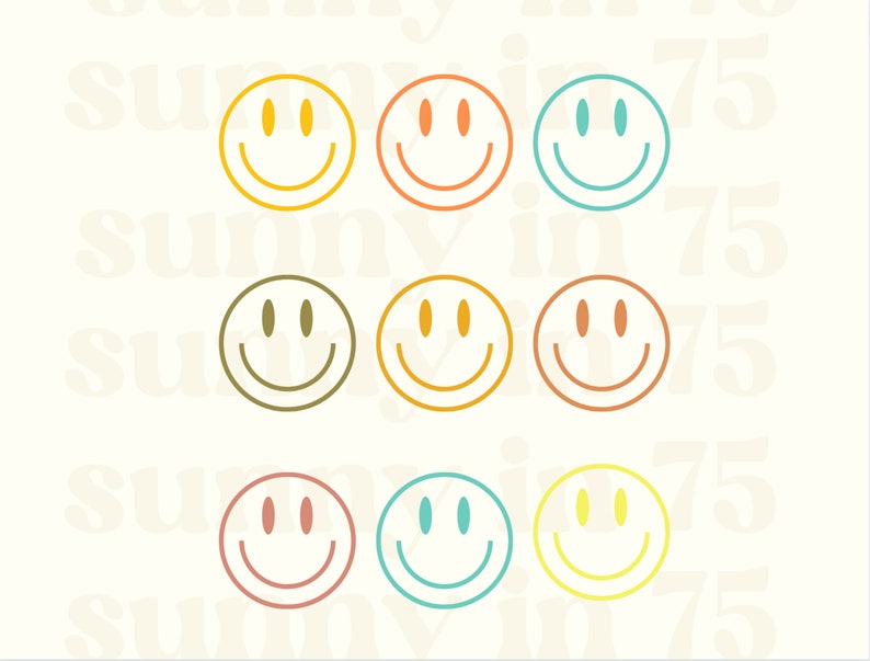 Smiley Face Png, Smiley Face Svg, Retro Sublimation Design Downloads ...