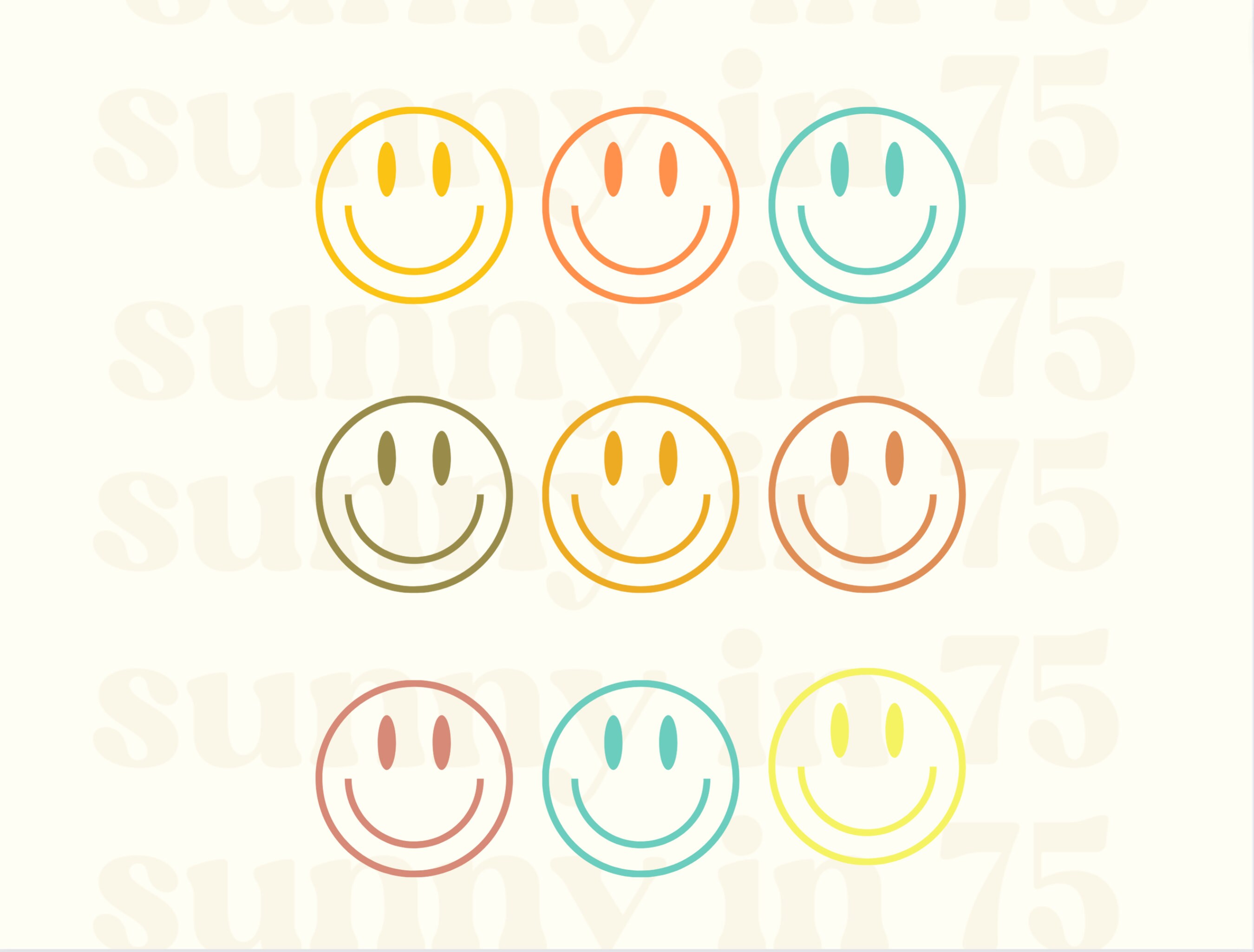 Smiley Face Png, Smiley Face Svg, Retro Sublimation Design Downloads ...