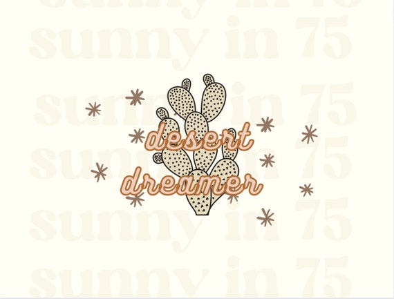 Desert Dreamer Cactus PNG Desert Western Png Vintage - Etsy