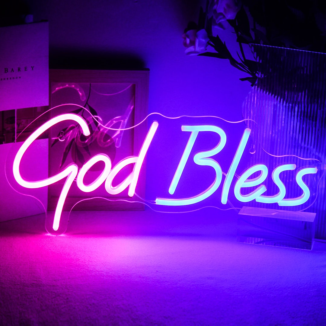God Bless Christian Religious Neon Light LED Sign Modern Decor - Etsy