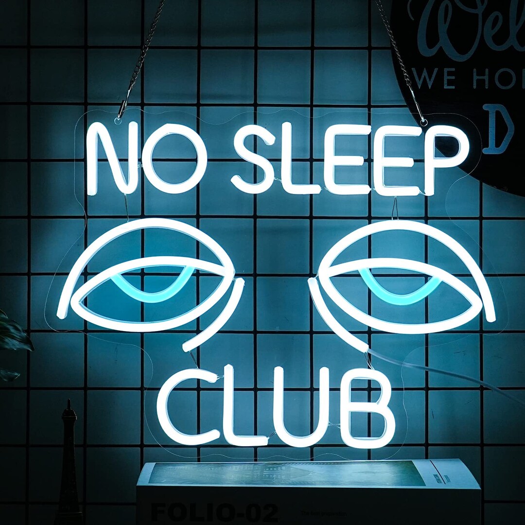 No Sleep Club Neon Sign Modern Light Decor Wall Hanging - Etsy Singapore