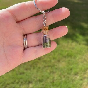 Amethyst Mini Bottle Keychain| Wish Bottles | Keychain | Mini Glass Jar ...