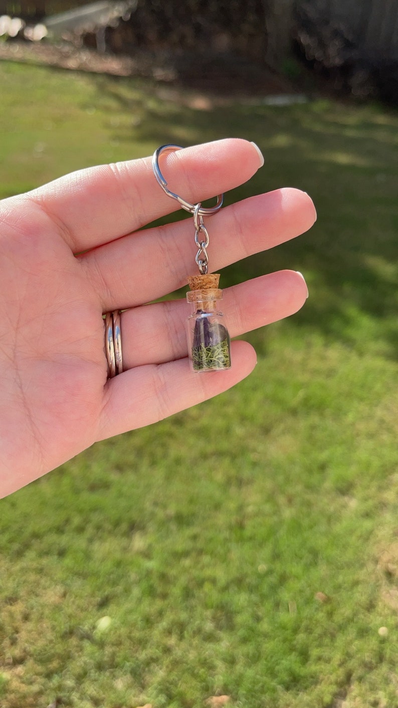 Amethyst Mini Bottle Keychain| Wish Bottles | Keychain | Mini Glass Jar ...