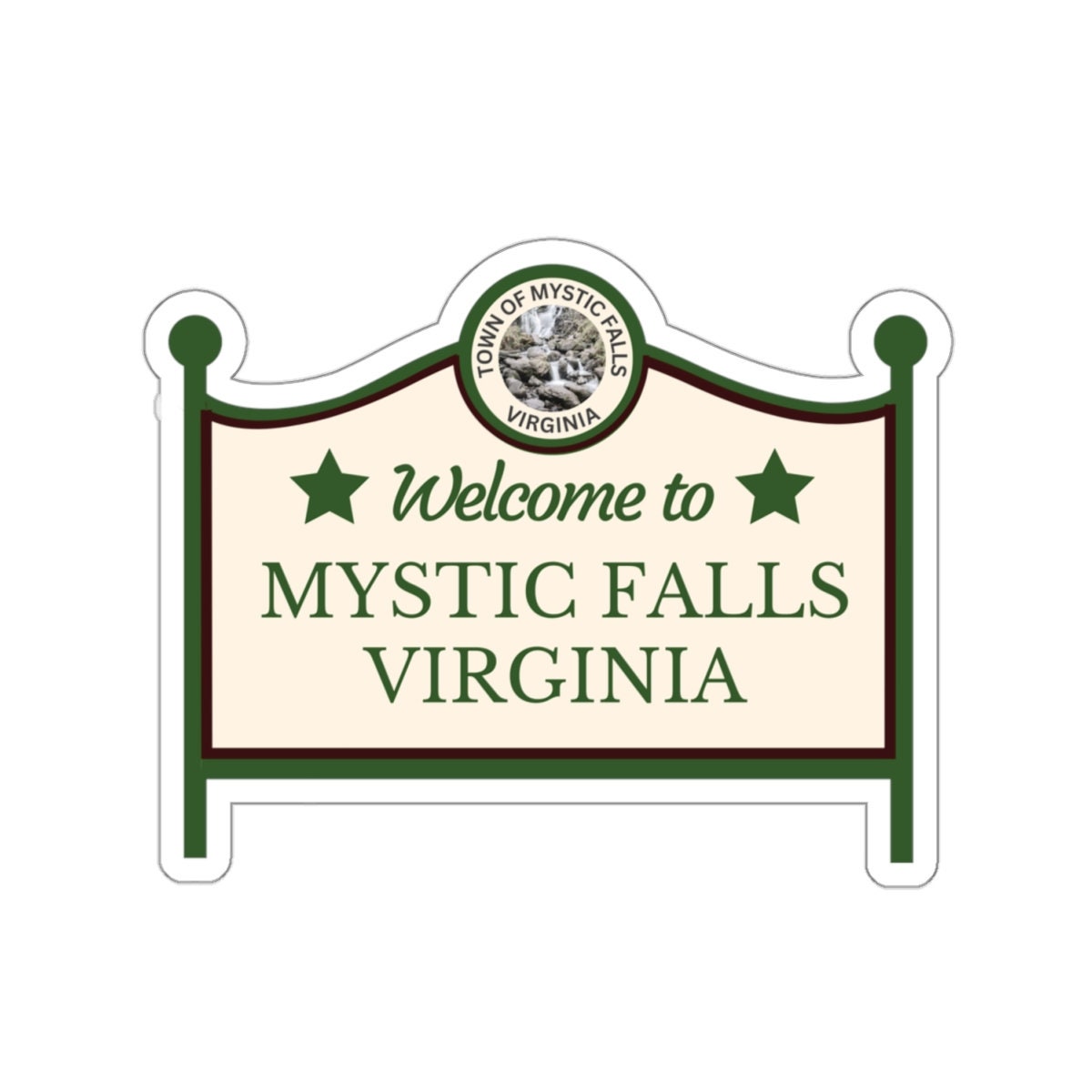 Mystic Falls Welcome Sign Sticker TVD Vampire Diaries - Etsy