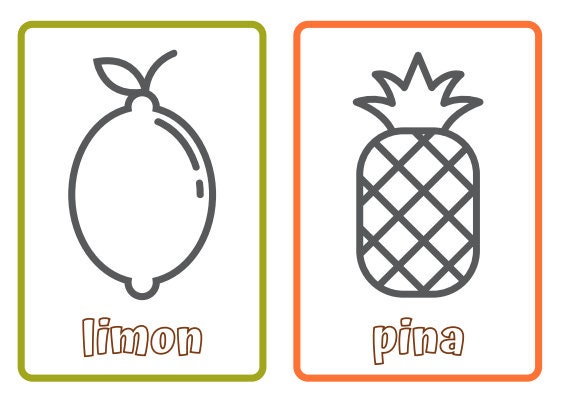 Tarjetas para colorear de frutas españolas - Etsy España