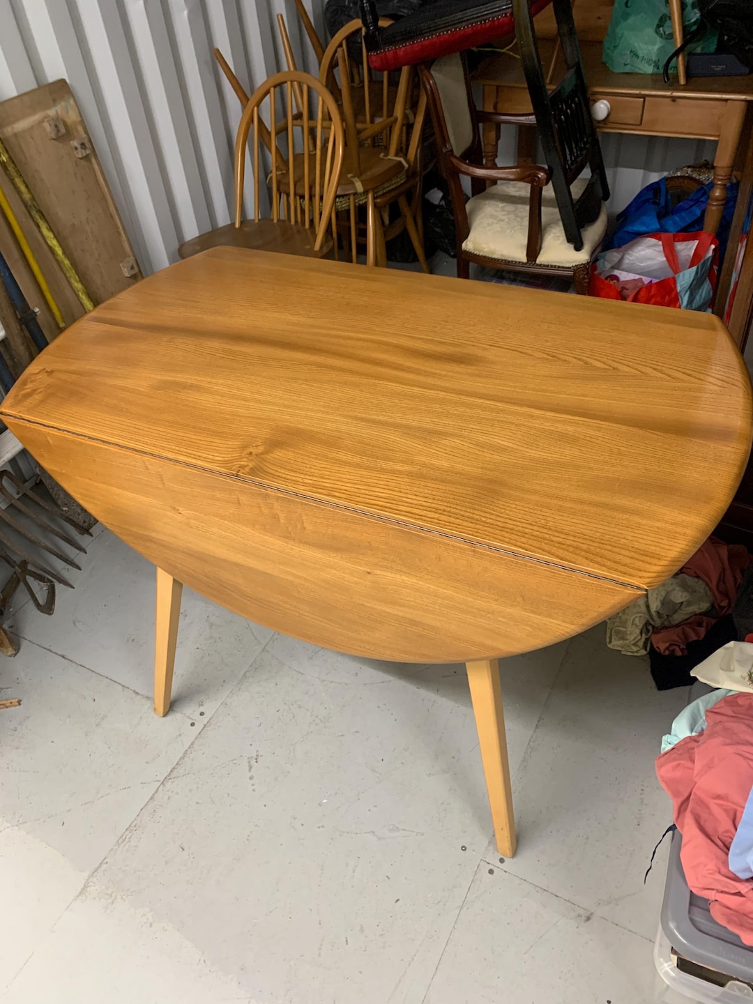 Ercol Windsor 384 Drop Leaf Dining Table : Mid Century Elm & Beech ...