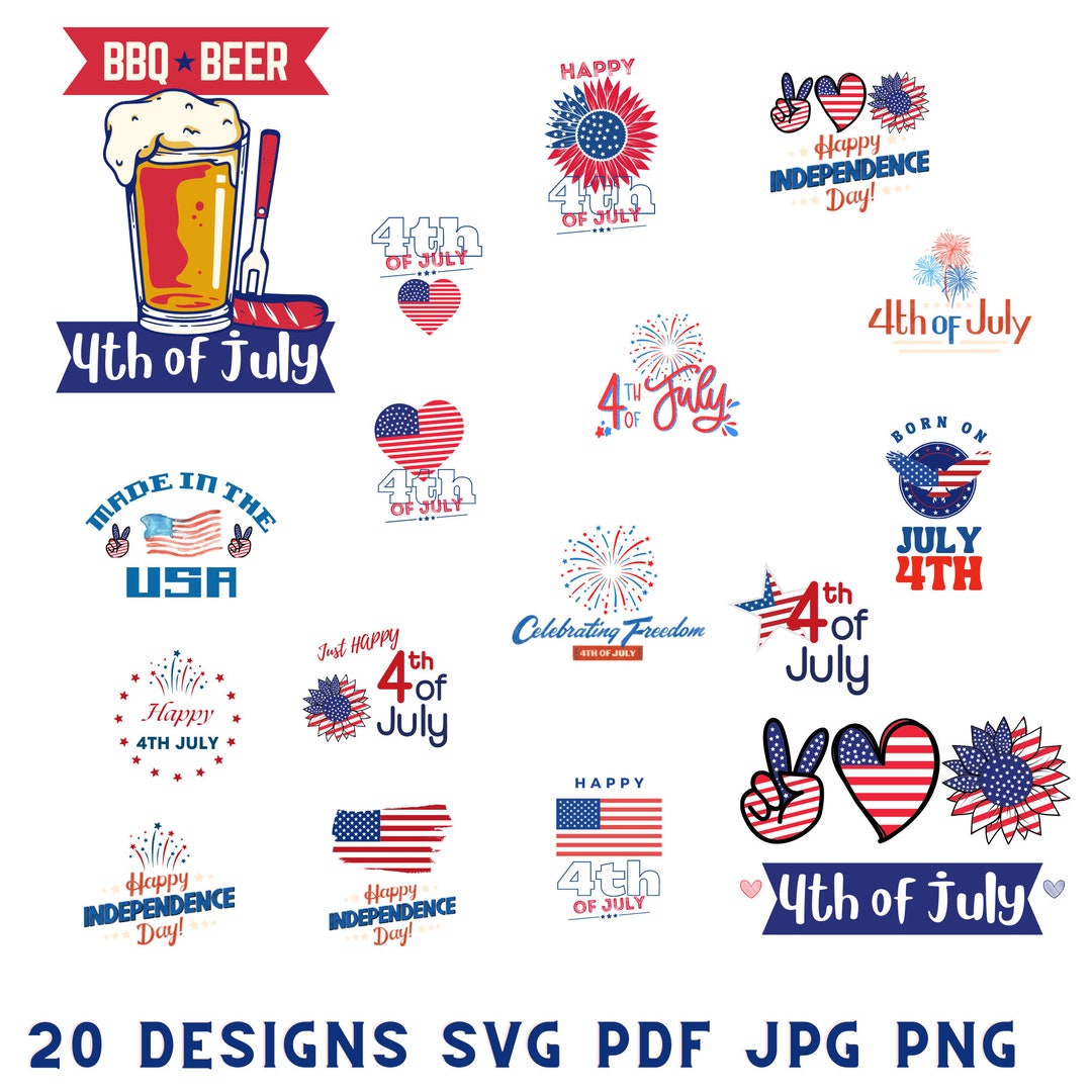 4th of July Svg Bundle, July 4th Svg, Fourth of July Svg, Independence ...