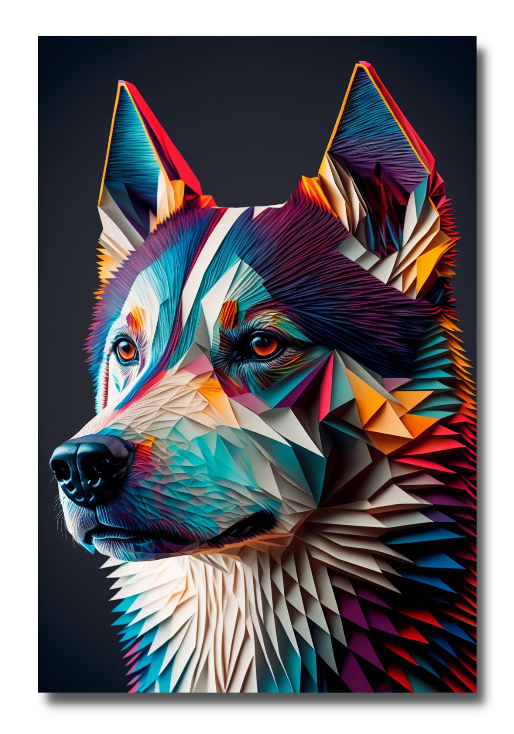 Origami Husky Pet Portrait Dog Picture Frame Siberian Husky - Etsy