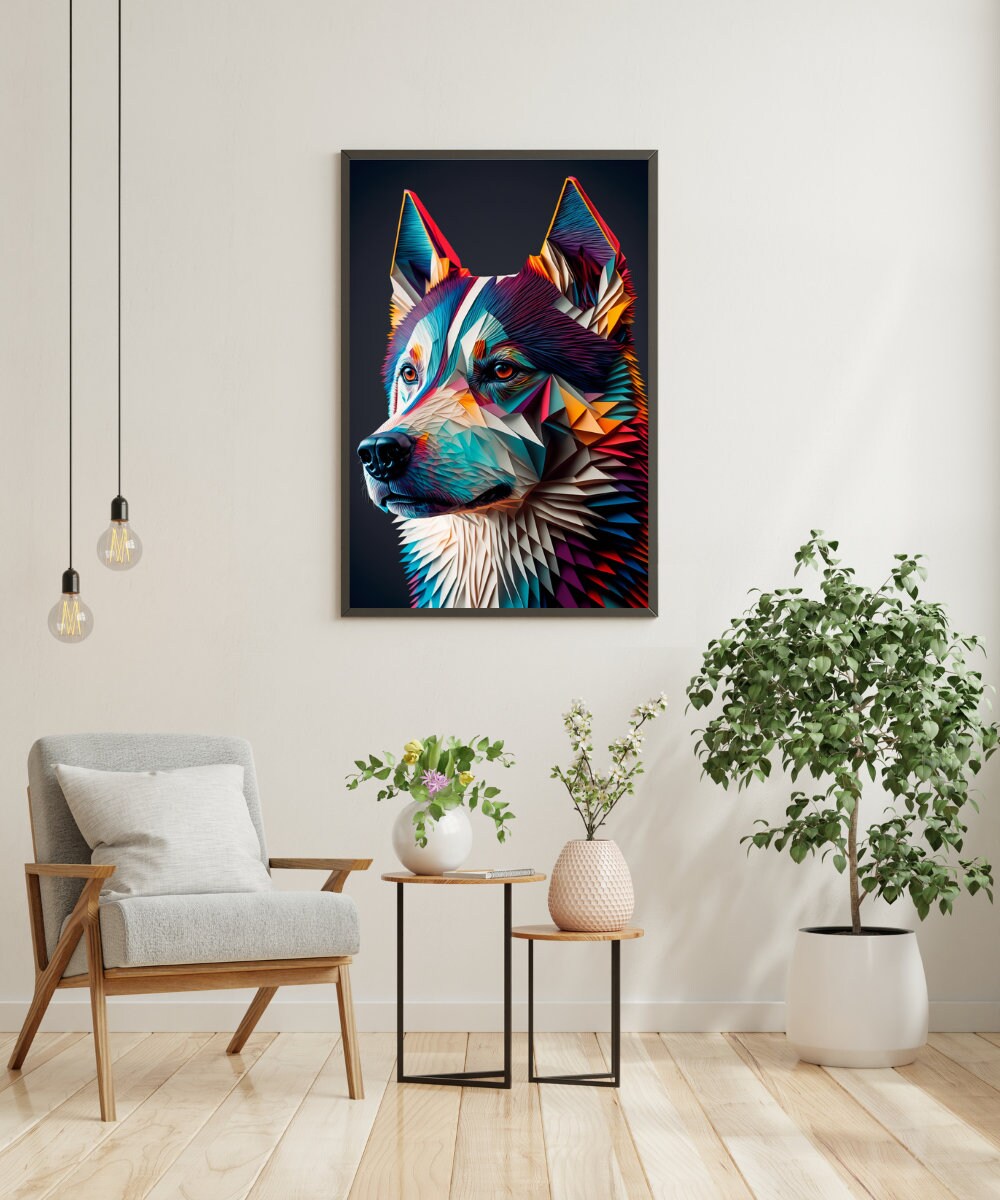Origami Husky Pet Portrait Dog Picture Frame Siberian Husky - Etsy