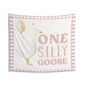 One Silly Goose 1st Birthday Backdrop | 1 Silly Goose Girl First ...