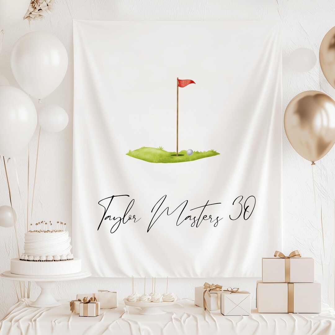 Personalized Golf Birthday Backdrop | Masters 30 Fabric Banner Decor ...