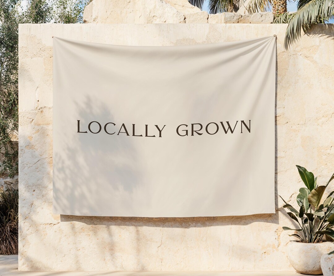 Locally Grown Fabric Backdrop | Farmer's Market Birthday Party Decor ...