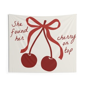Cherry on Top Backdrop | Coquette Bow Cherry Bridal Shower Party Banner ...
