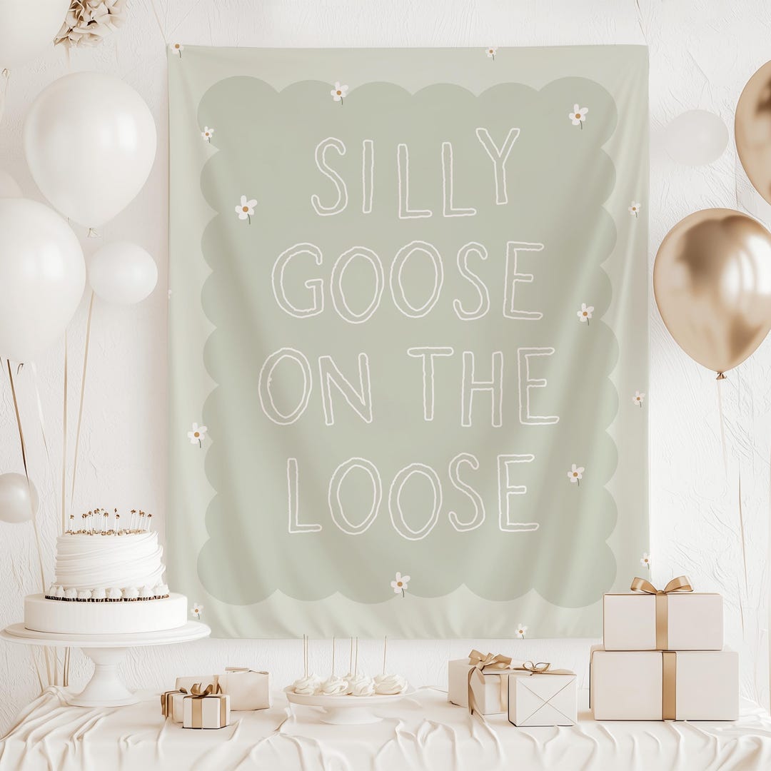Silly Goose on the Loose Birthday Backdrop | One Silly Goose 1st ...