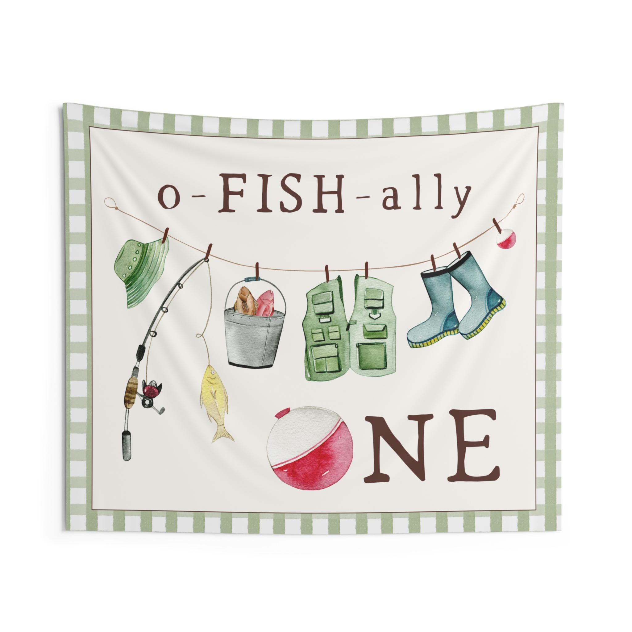 O-fish-ally ONE Birthday Backdrop Fishing Birthday Party Decor O Fish ...
