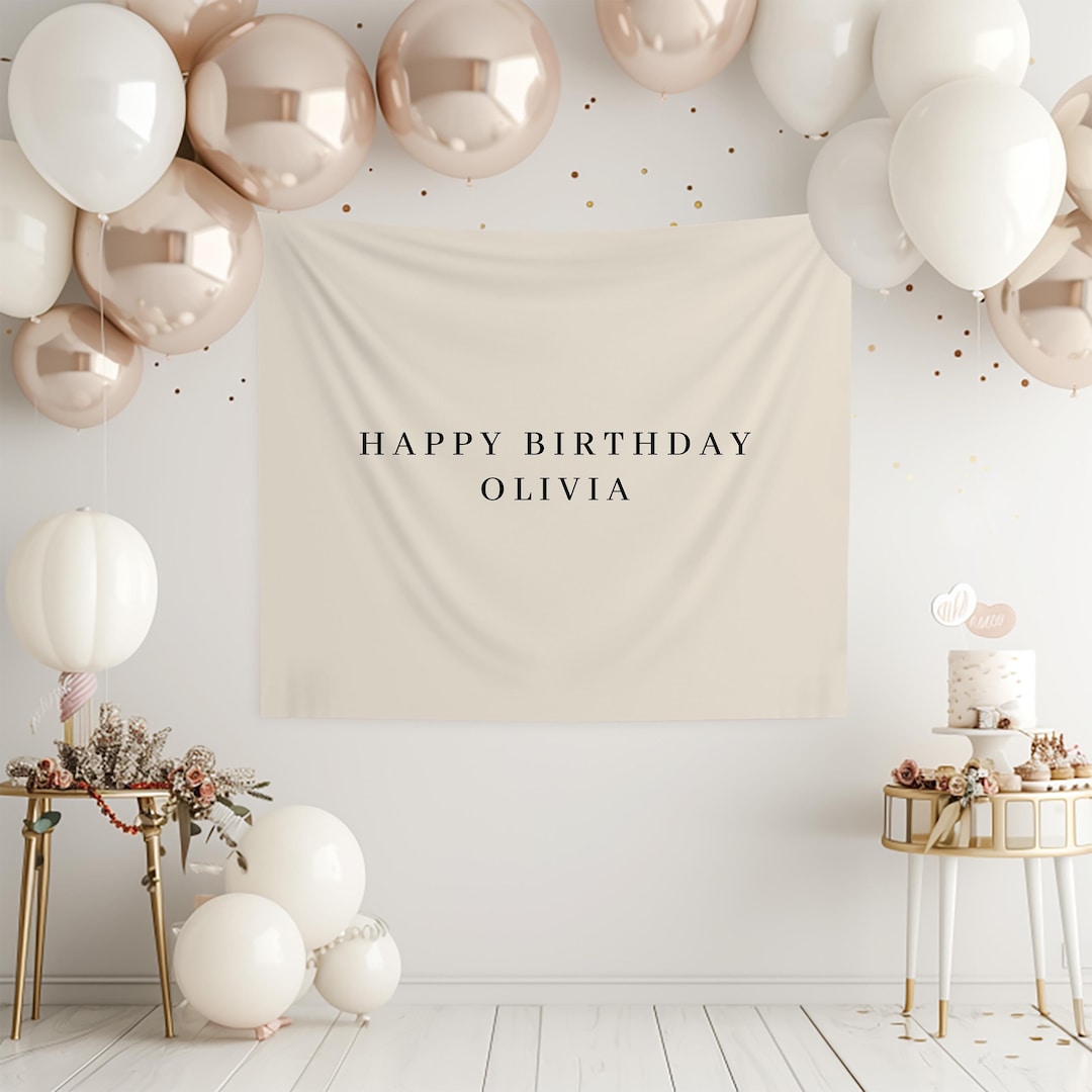 Personalized Birthday Fabric Banner | Custom Birthday Name Flag | Happy ...