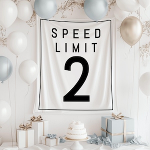 Speed Limit 2 Birthday Backdrop | Race Car Banner 2nd Birthday | TWO ...