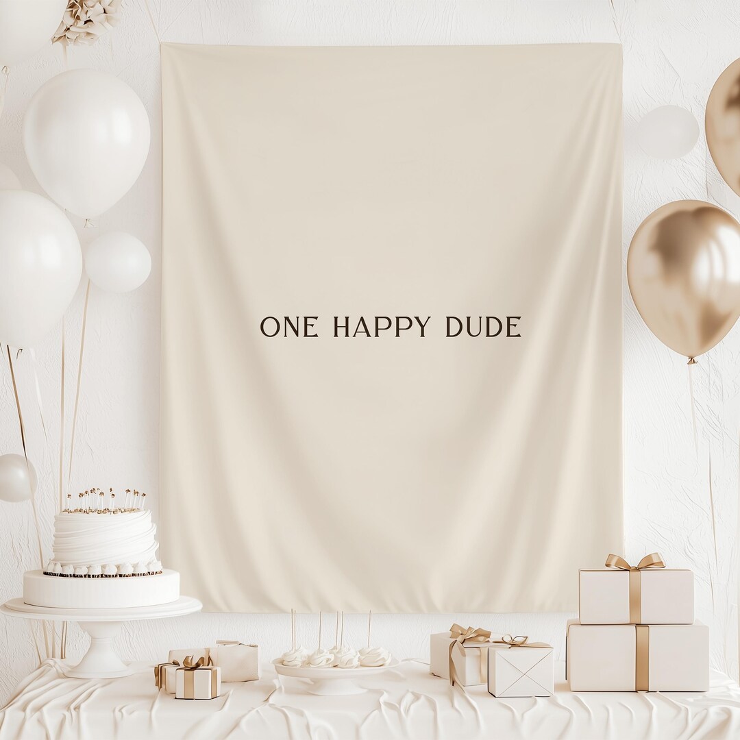 One Happy Dude Birthday Backdrop | One Happy Dude 1st Birthday Party ...