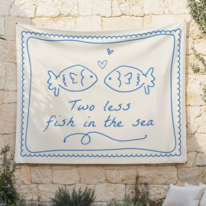 Two Less Fish in the Sea Backdrop | Fish Bridal Shower Decor | Two Less ...