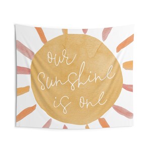 Sunshine 1st Birthday Backdrop | Girl Little Sunshine is One First ...
