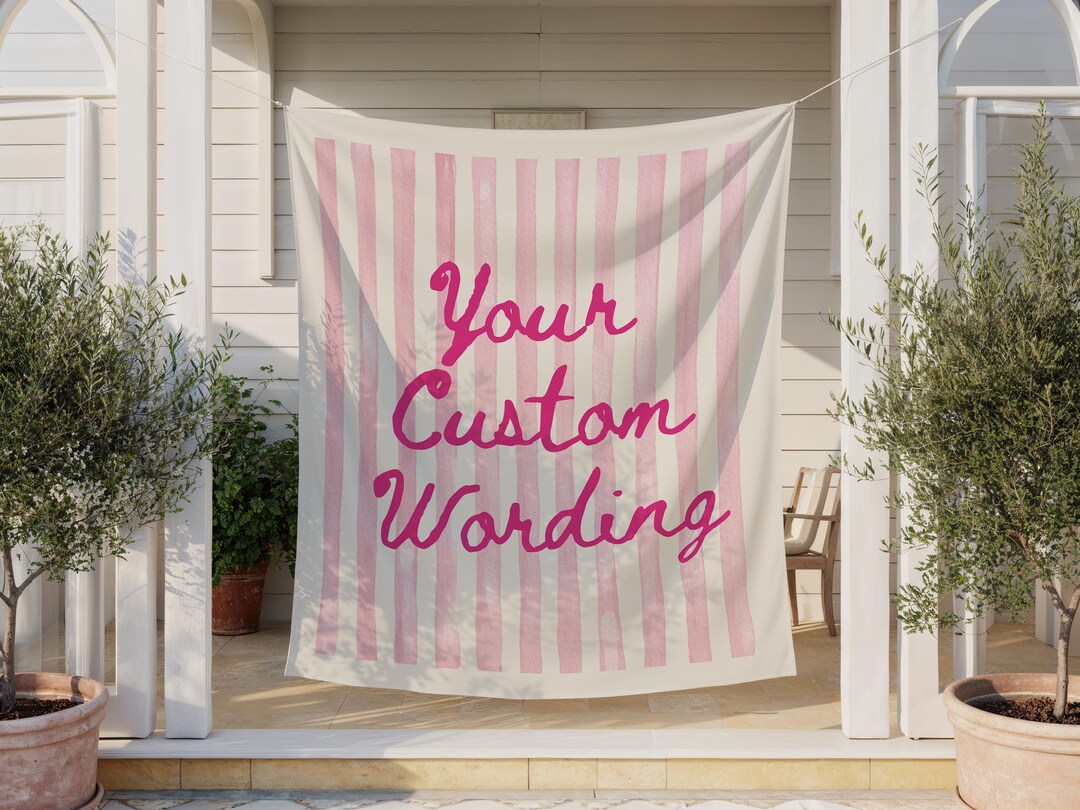Customizable Backdrop - Personalized Custom Wording Fabric Flag Banner ...
