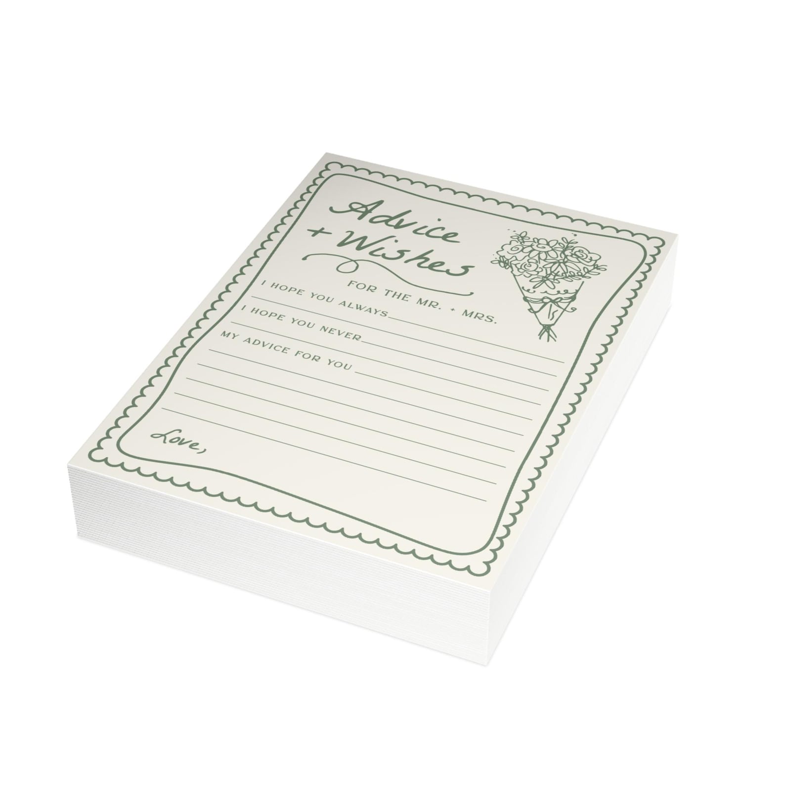 PRINTED + SHIPPED Advice & Wishes Card for Fresh off the Market Bridal ...