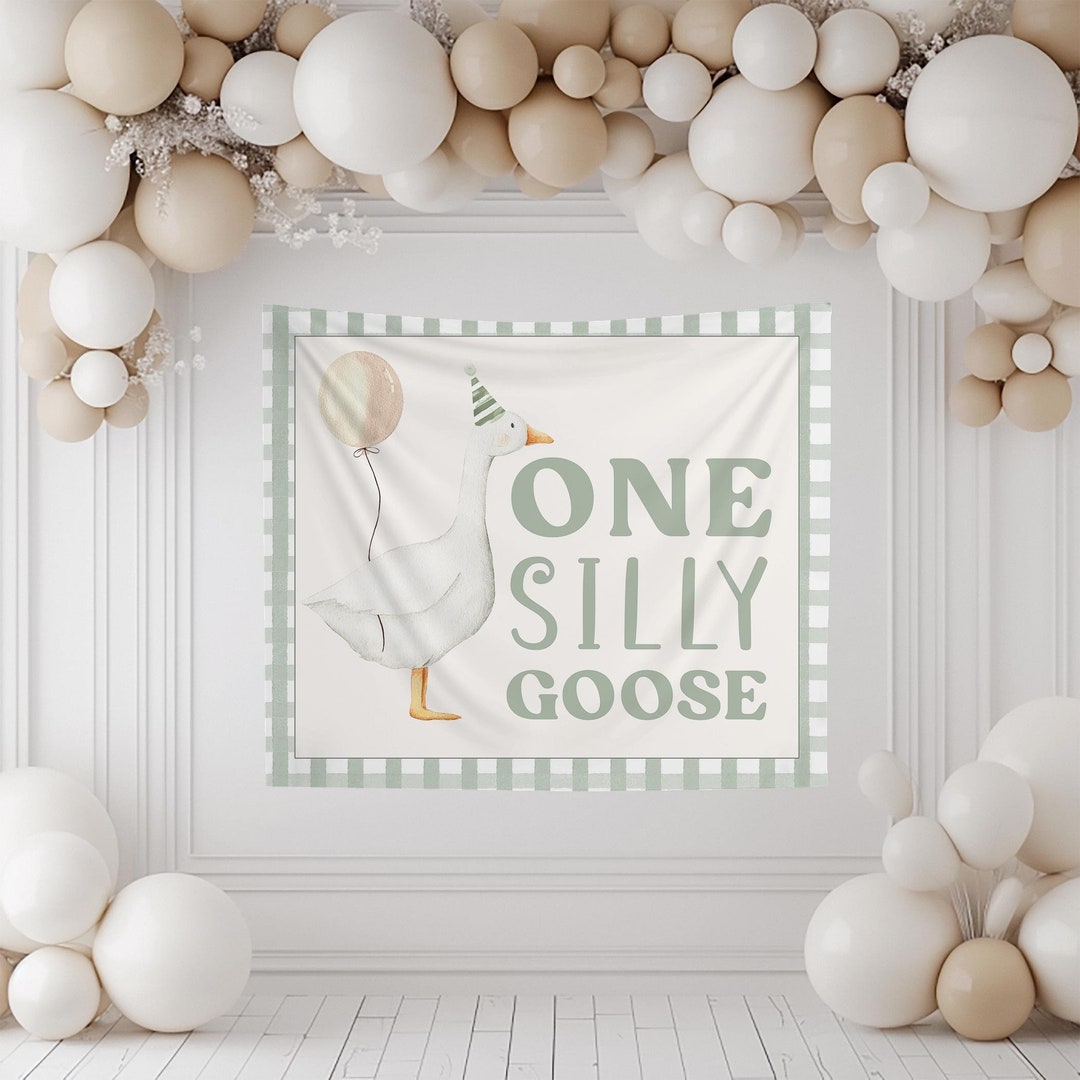 One Silly Goose 1st Birthday Backdrop | 1 Silly Goose First Birthday ...