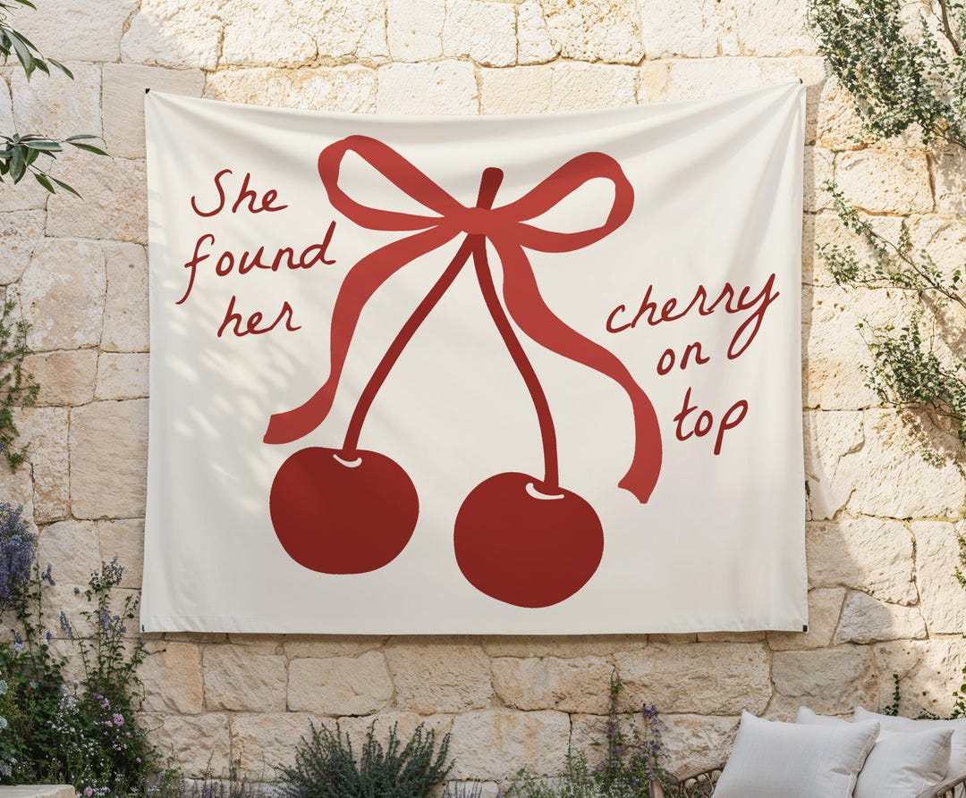 Cherry on Top Backdrop | Coquette Bow Cherry Bridal Shower Party Banner ...
