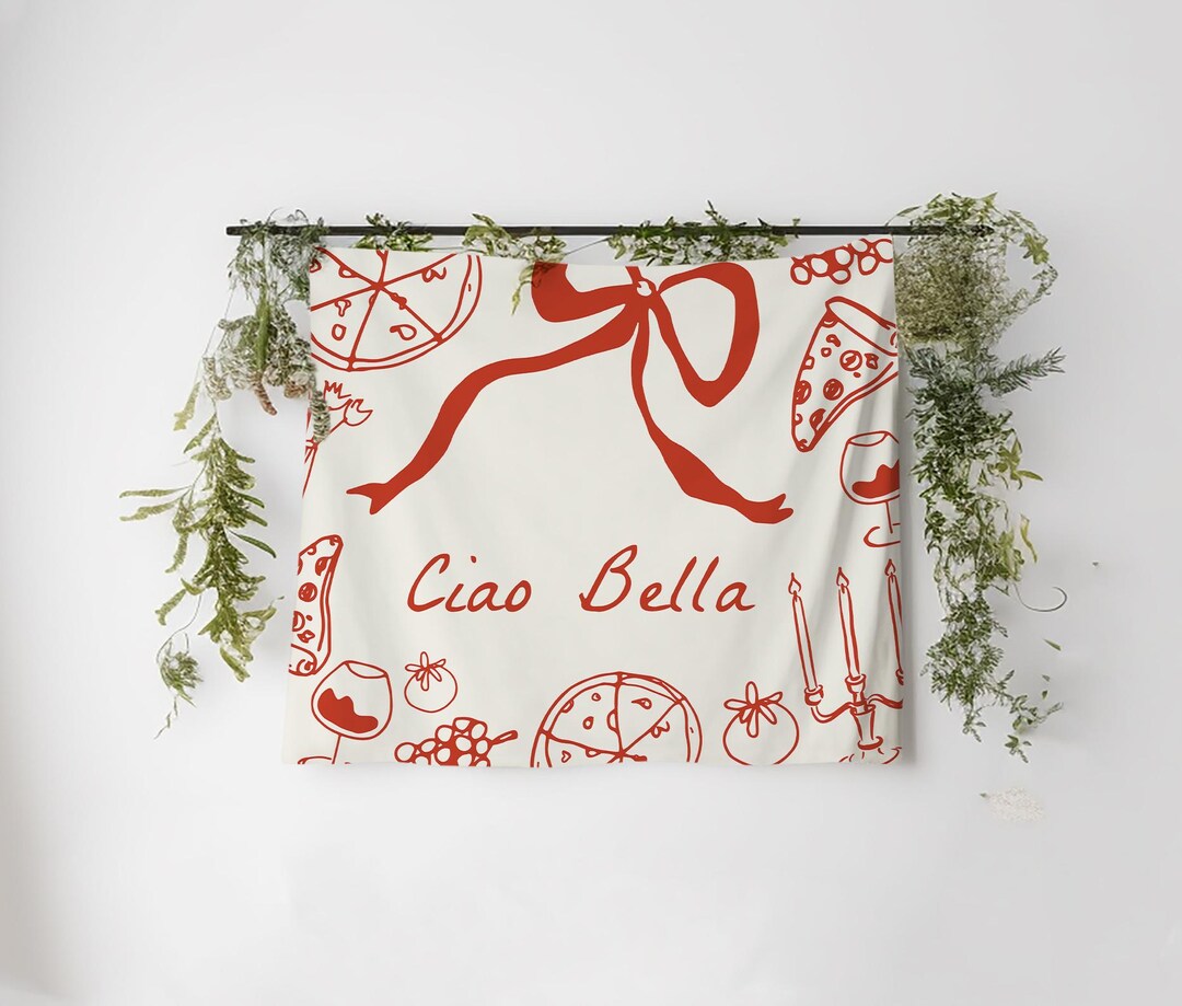 Personalized Pizza Backdrop | Ciao Fabric Banner | Italian Themed That ...