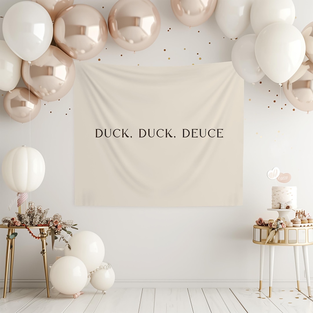 Duck, Duck, Deuce 2nd Birthday Backdrop | Duck Second Birthday Party ...