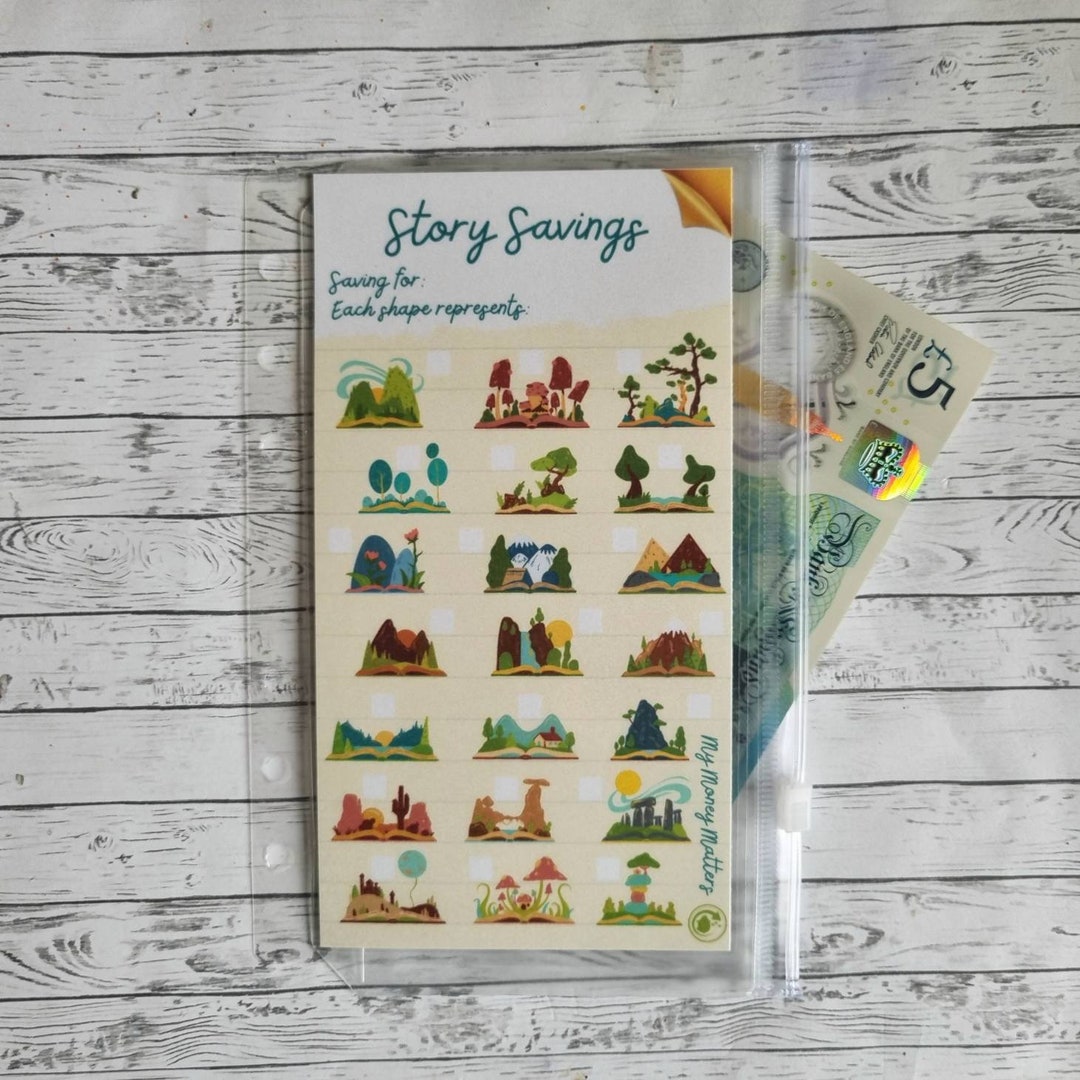 STORY Savings Challenge BOOKS Cash Savings Money Challenge Save Tracker ...
