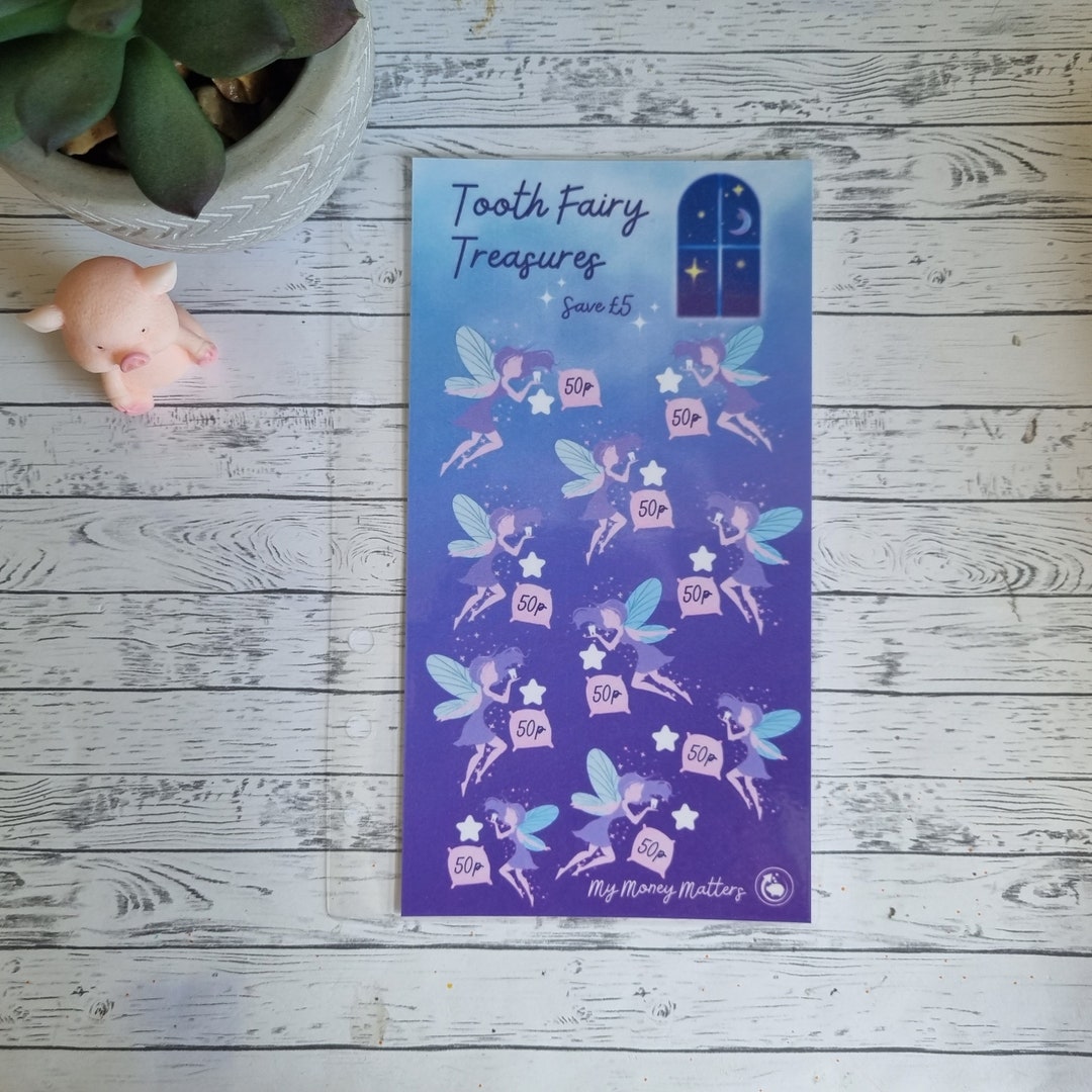 TOOTH FAIRY Treasures Cash Savings Money Challenge Save Tracker My ...