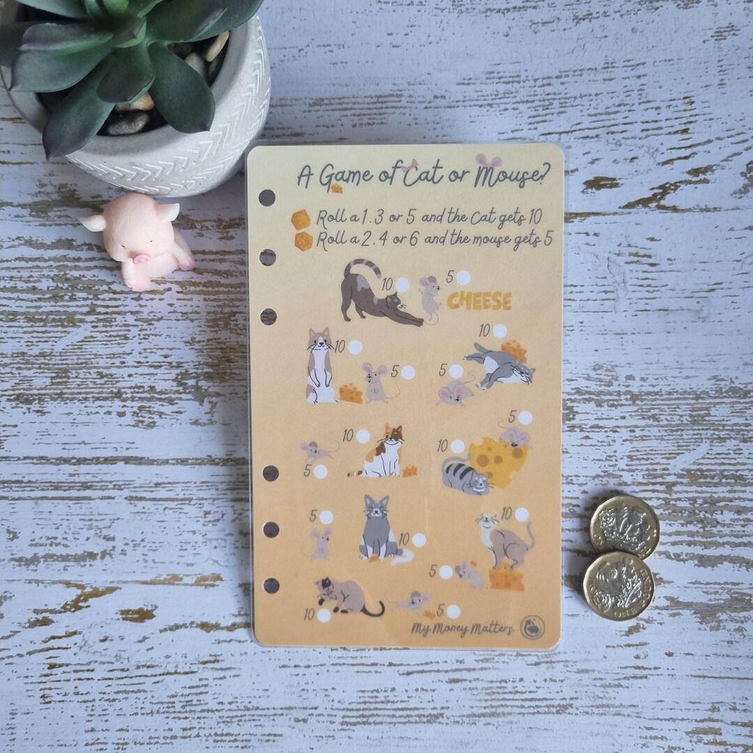 A Game of CAT or MOUSE Dice Die Game Cash Savings Money Challenge ...