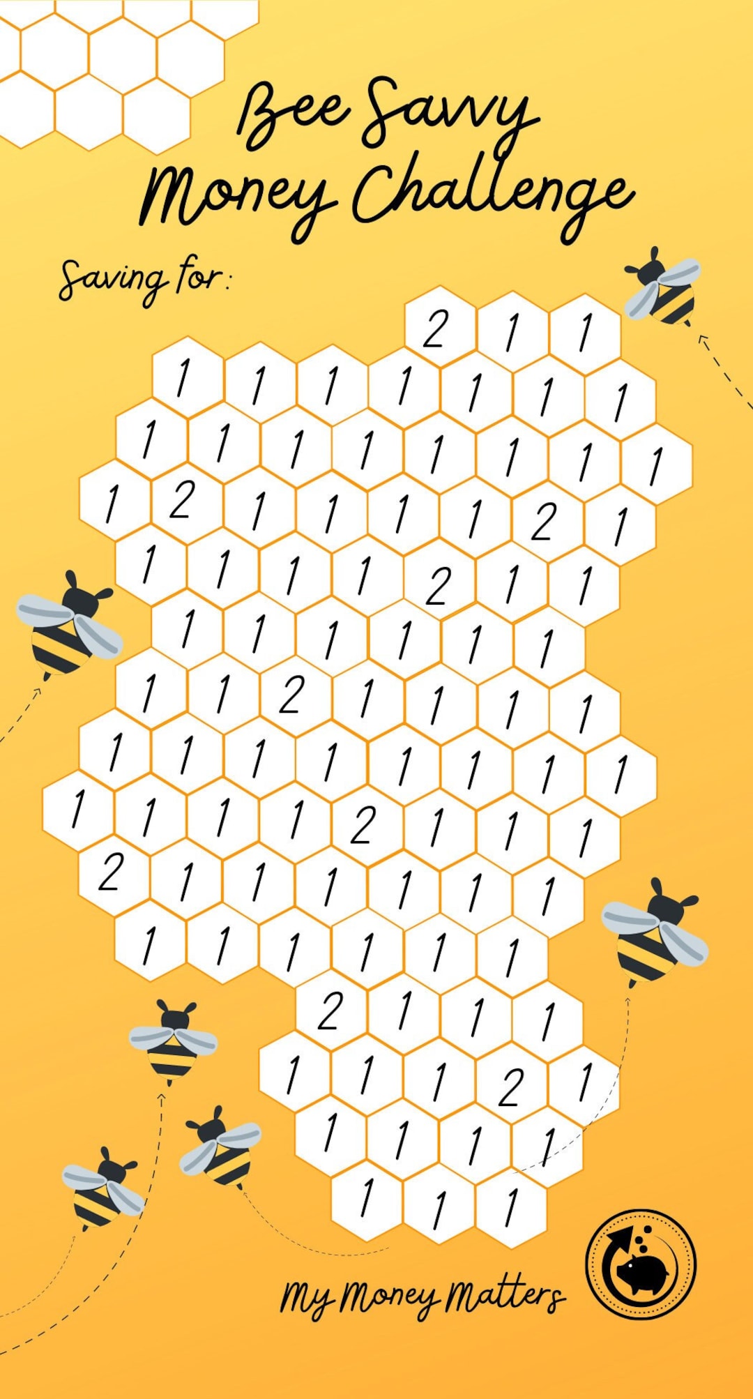 PDF DIGITAL Download - Bee Savvy Challenge | Printable | MONEY Savings Challenge | My Money ...