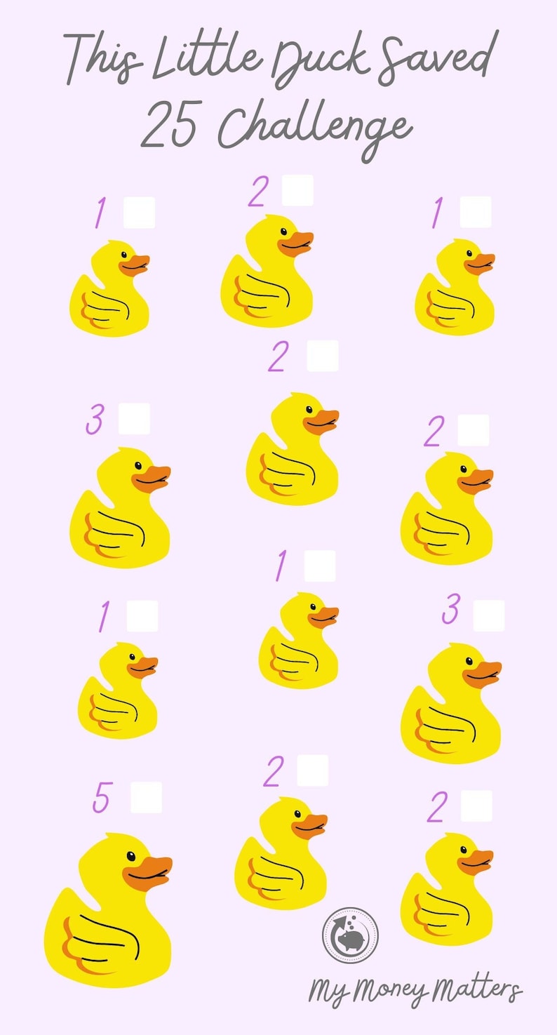 PDF DIGITAL Download Duck Challenge Printable MONEY - Etsy