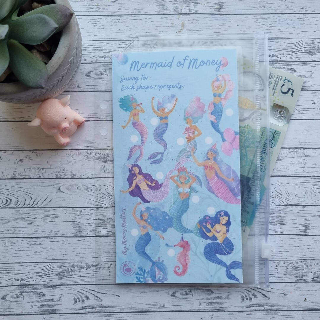 MERMAID of Money Underwater Theme Save 100 Cash Savings Money Challenge ...