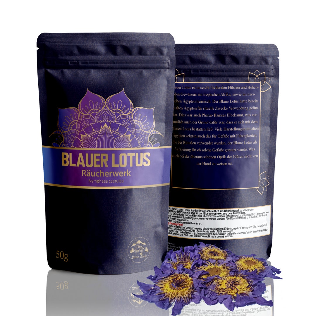 Blauer Lotus Blüten 50 Gramm Nymphaea caerulea Blume der Erleuchtung ...