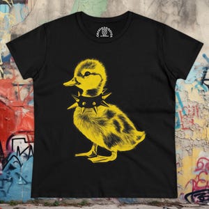 Punk Duck T-shirt Funny Animal Tee Bella Canvas Unisex Top Spiked ...