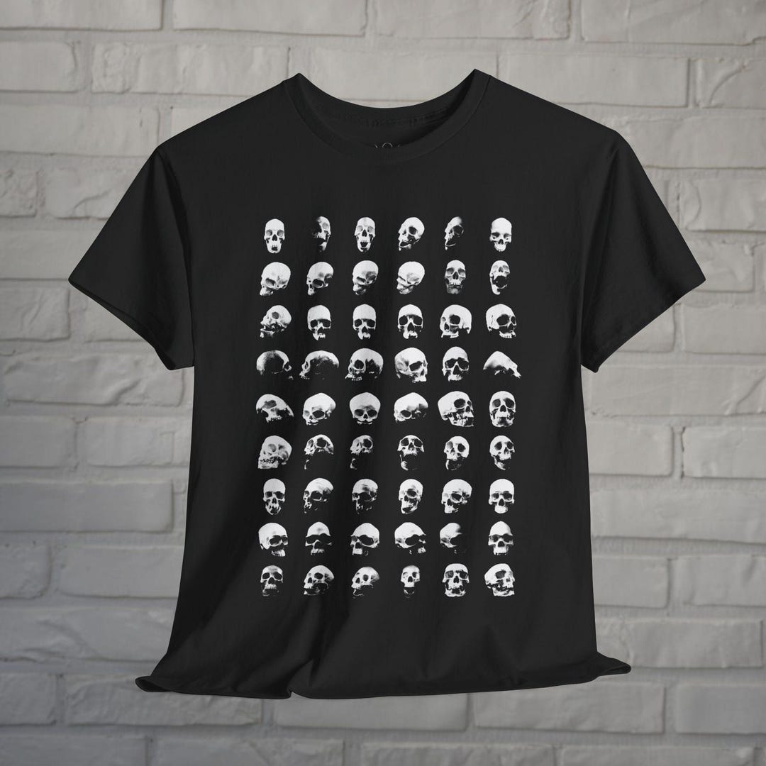 Human Skull T-shirt Punk Goth Metal Macabre Fashion Grunge Emo ...
