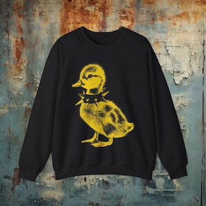 Punk Duck T-shirt Funny Animal Tee Bella Canvas Unisex Top Spiked ...