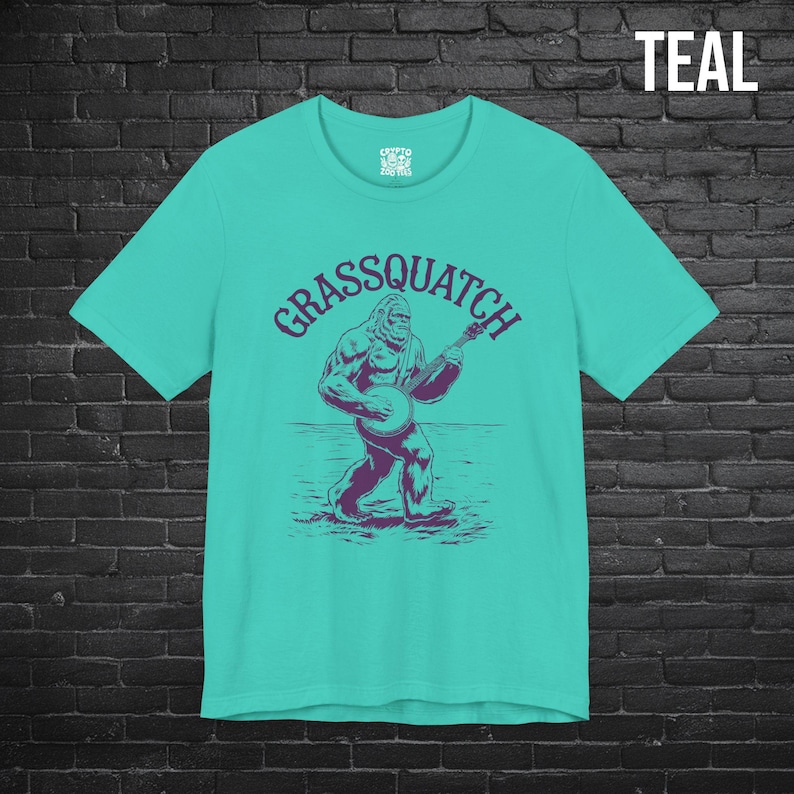 Grassquatch Bigfoot Banjo T-shirt Sasquatch Bluegrass Tee Funny Cryptid ...