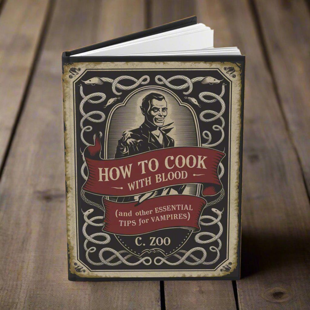 Funny Vampire Journal, Blank Lined Notebook, How to Cook With Blood ...
