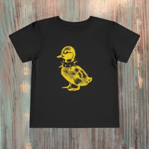 Punk T-shirt Baby Duck Graphic Black Tee Emo Punk Teen Spiked Collar ...