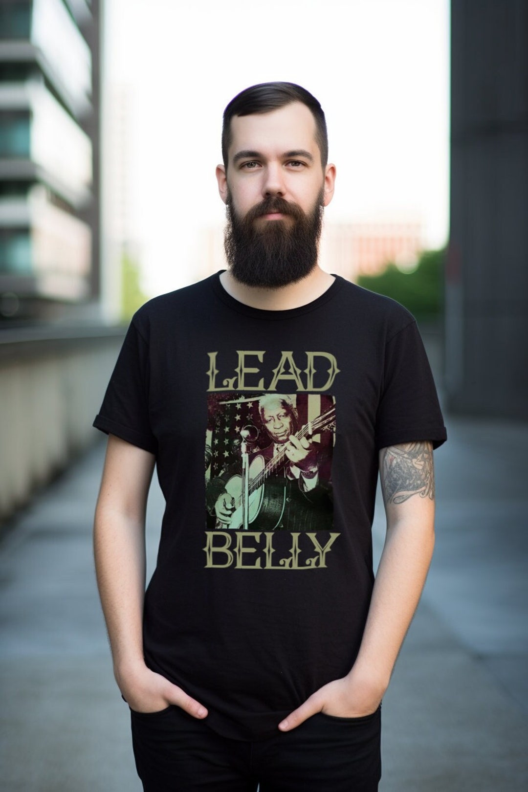 Lead Belly T-shirt | Huddie Leadbetter Leadbelly Tee | Blues Music Fan ...
