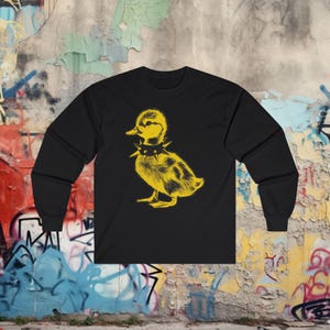 Punk T-shirt Baby Duck Graphic Black Tee Emo Punk Teen Spiked Collar ...