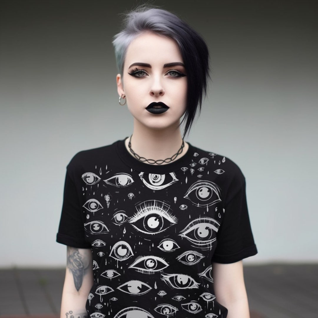 EYES ALL OVER Shirt | Soft Microfiber-knit | All-seeing T-shirt | Punk ...