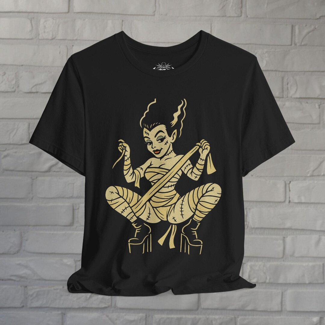 Bride of Frankenstein T-shirt Pinup Girl Tee Halloween Horror Shirt ...