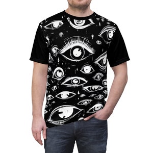 EYES ALL OVER Shirt | Soft Microfiber-knit | All-seeing T-shirt | Punk ...
